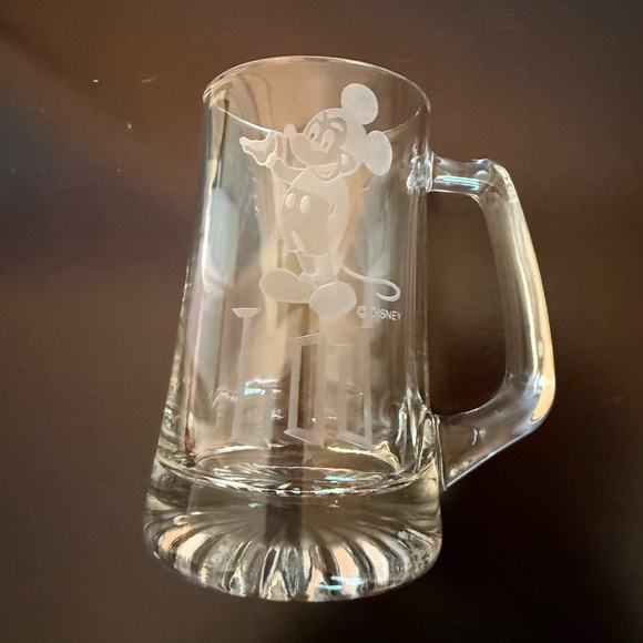 Disney | Dining | Vintage Disney Glass Beer Steinetched Mickey Mouse ...